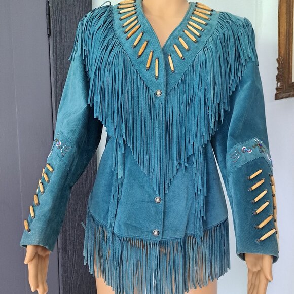 Tony Lama | Jackets & Coats | Cowgirl Core Tony Lama Teal Suede Western ...